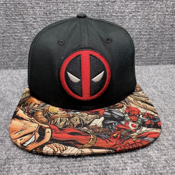 Marvel | Accessories | Deadpool Hat Cap Snap Back Mens Black Marvel ...